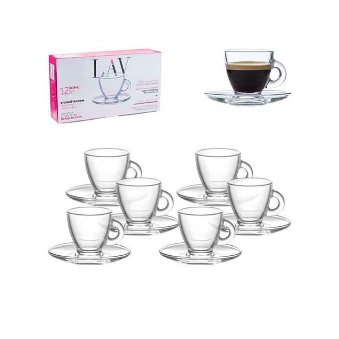 Lav Ensemble 12 Pièces Set 6 Tasses Avc 6 Assiettes Café Nespresso Thé ...