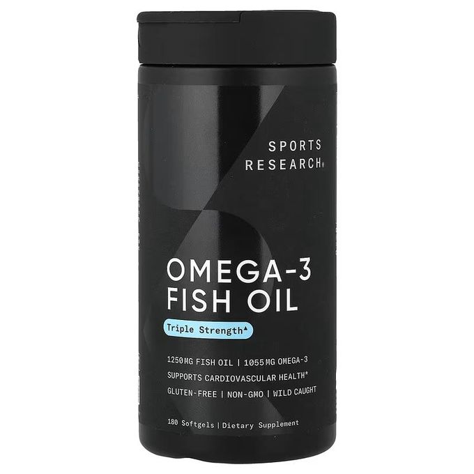 Sports Research Sports Research, Omega-3 Fish Oil, Triple Strength, 180 ...