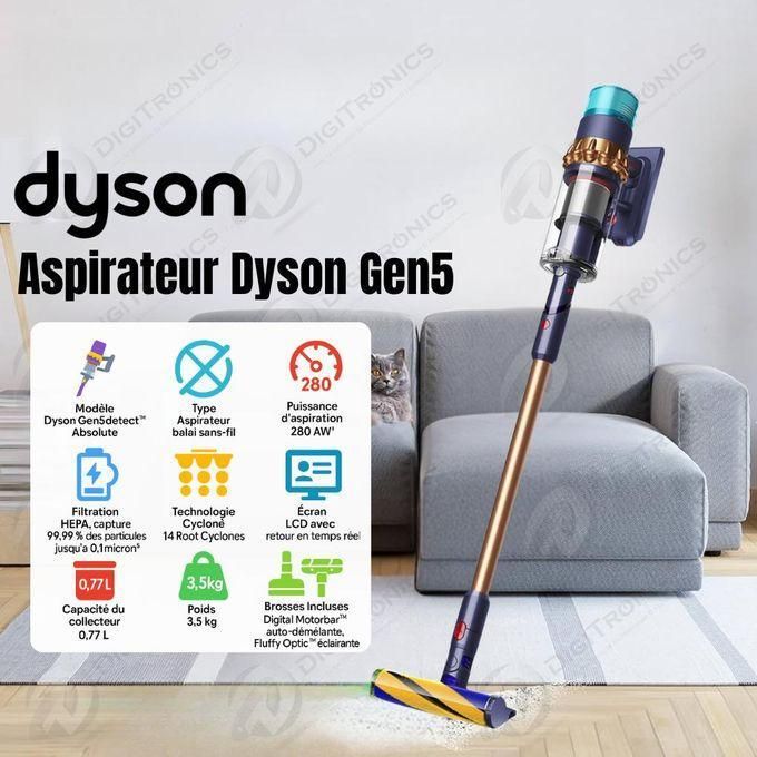 Dyson Aspirateur Balai Sans-Fil Gen5detect Absolute, Puissance HEPA ...